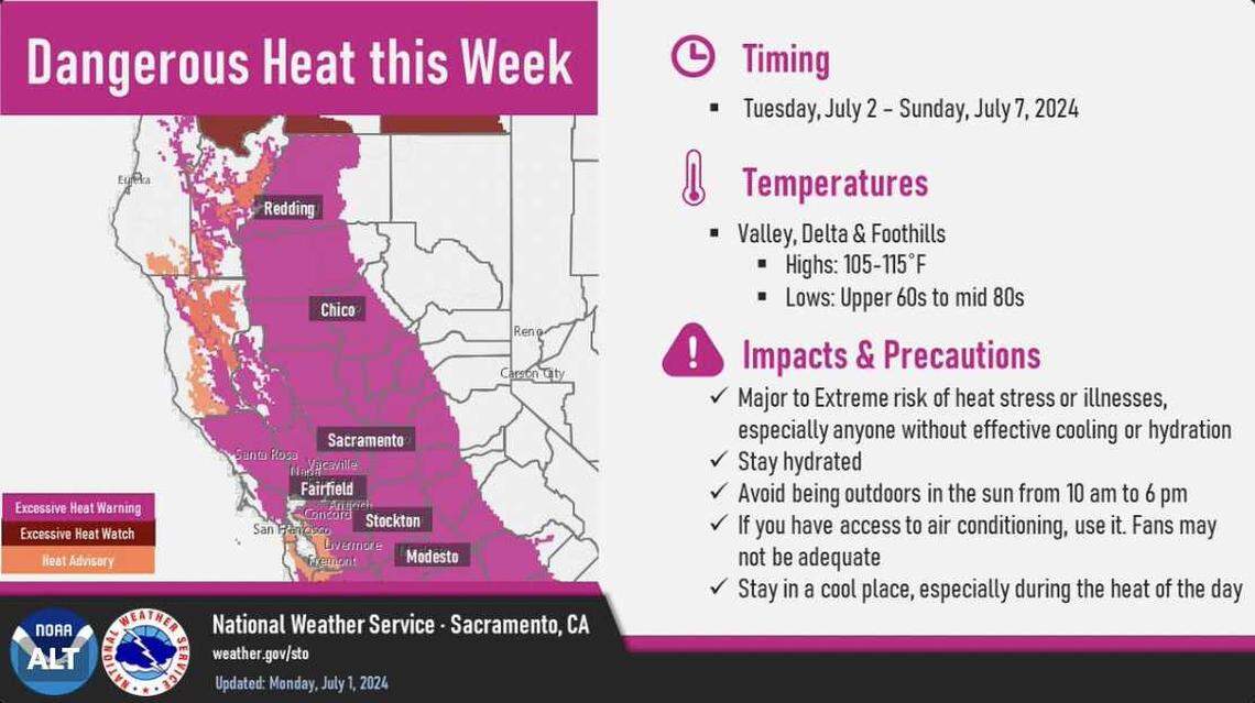 Sacramento CA triple-digit heat wave visualized in maps | Sacramento Bee