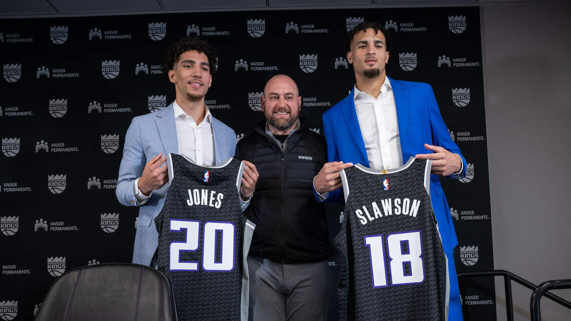 Kings introduce draft picks Colby Jones and Jalen Slawson | Modesto Bee