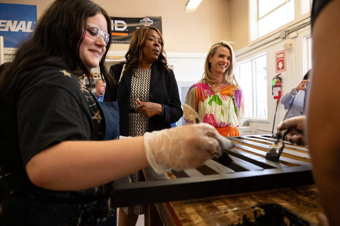 Photos: Governor Newsom visits West Sacramento high school | Sacramento Bee