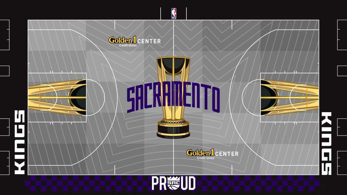 Sacramento Kings reveal 2025 NBA Cup court with crown logo | Sacramento Bee