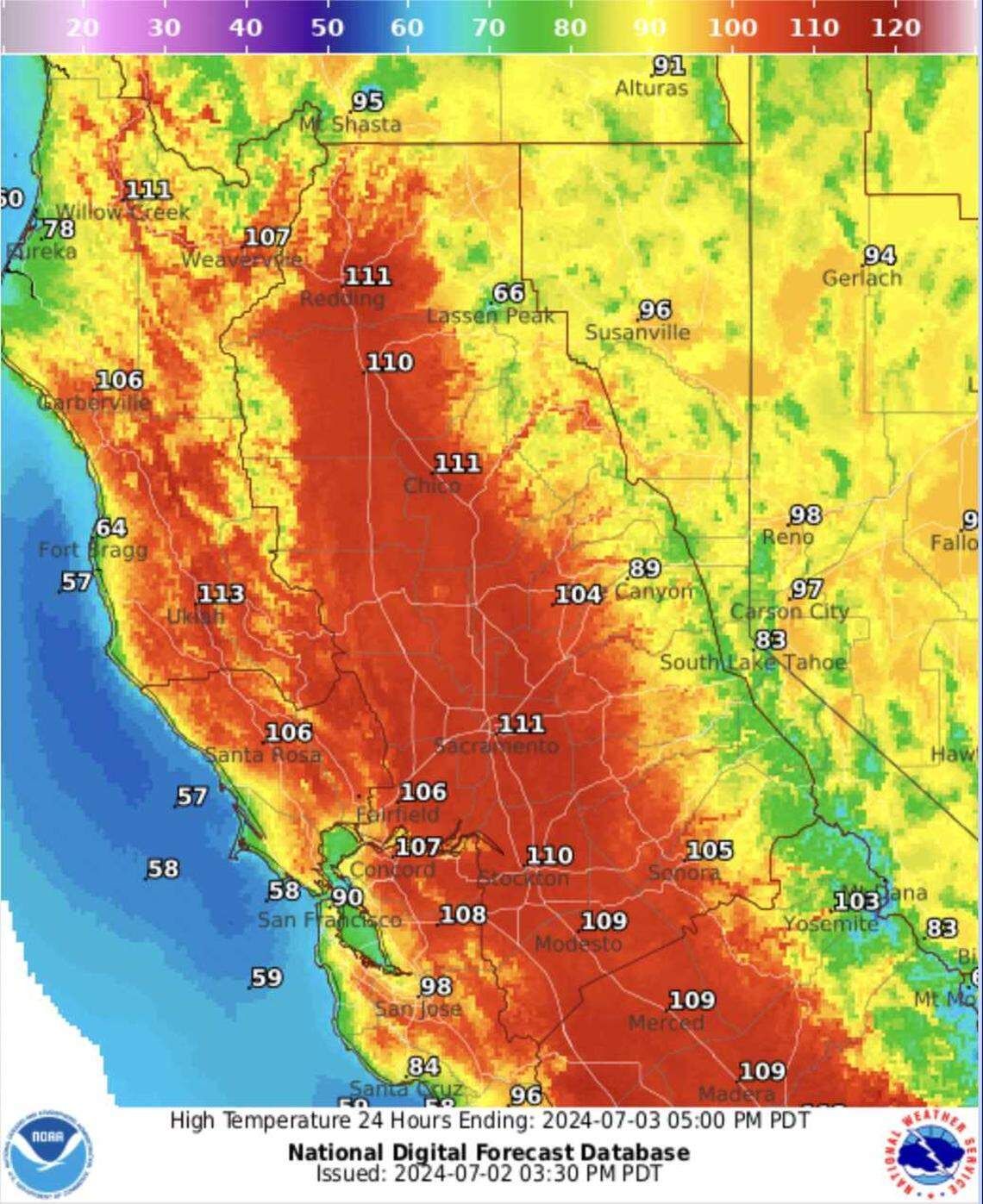 Sacramento CA triple-digit heat wave visualized in maps | Sacramento Bee